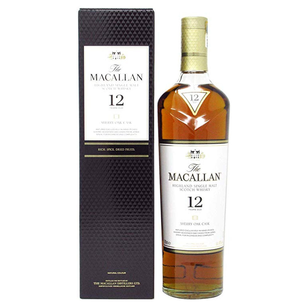 WHISKY THE MACALLAN 12 SHERRY OAK 700ML – Vinos América